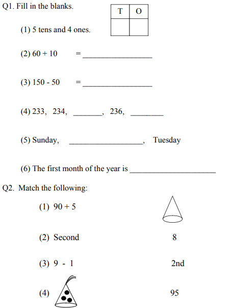 Cbse Class 2 Maths Practice Worksheet Set 17 Practice Worksheet For 