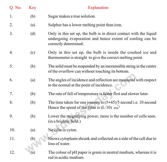 CBSE Class 10 Science MCQs Set 1 Answers Multiple Choice Questions For