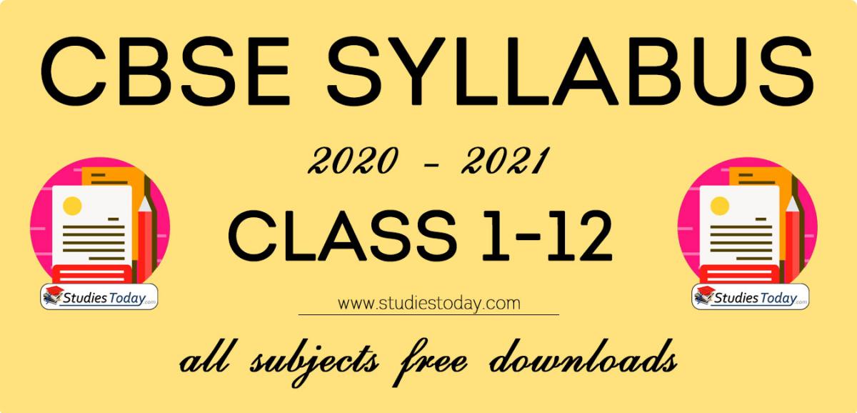 CBSE Class 1 to 12 All Subjects Syllabus 2021