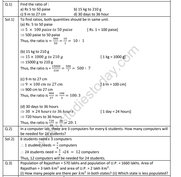 NCERT Solutions Class 7 Mathematics Comparing Quantities