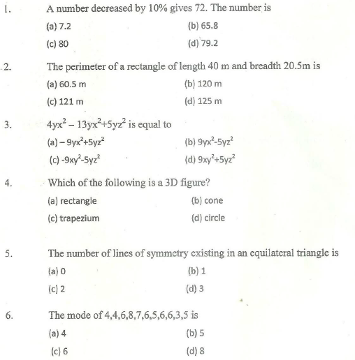 Mcq Questions For Class 7 Maths With Answers Pdf Mobile Legends