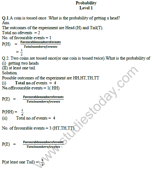CBSE Class 10 Probability