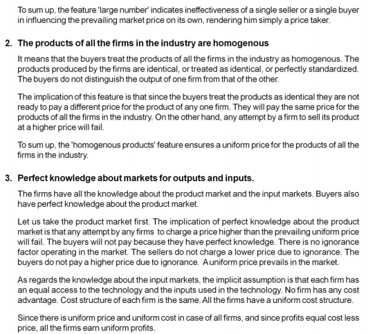 CBSE Class 12 Microeconomics Features Of Perfect Competition Notes ...