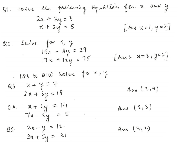CBSE Class 10 Mathematics Linear Equations Assignment Set M