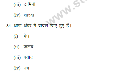 CBSE Class 9 Hindi Grammar and Usages Based MCQ (1) with Answers