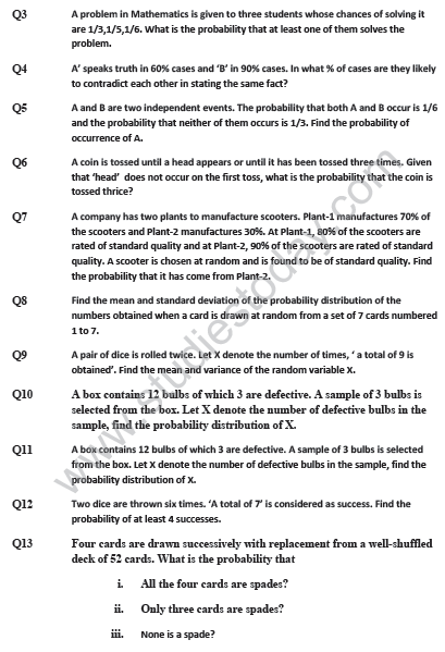 CBSE Class 12 Mathematics HOTs Probability CBSE Class 12 Mathematics HOTs Probability