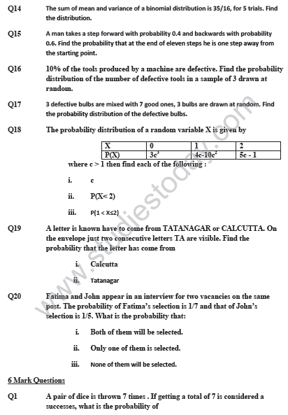 CBSE Class 12 Mathematics HOTs Probability CBSE Class 12 Mathematics HOTs Probability