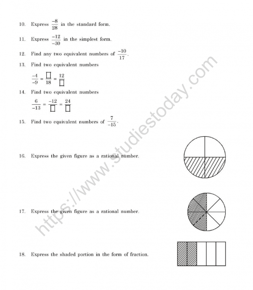Class 7 Maths Rational Numbers Worksheet Cbse Class 7 Mental Maths 