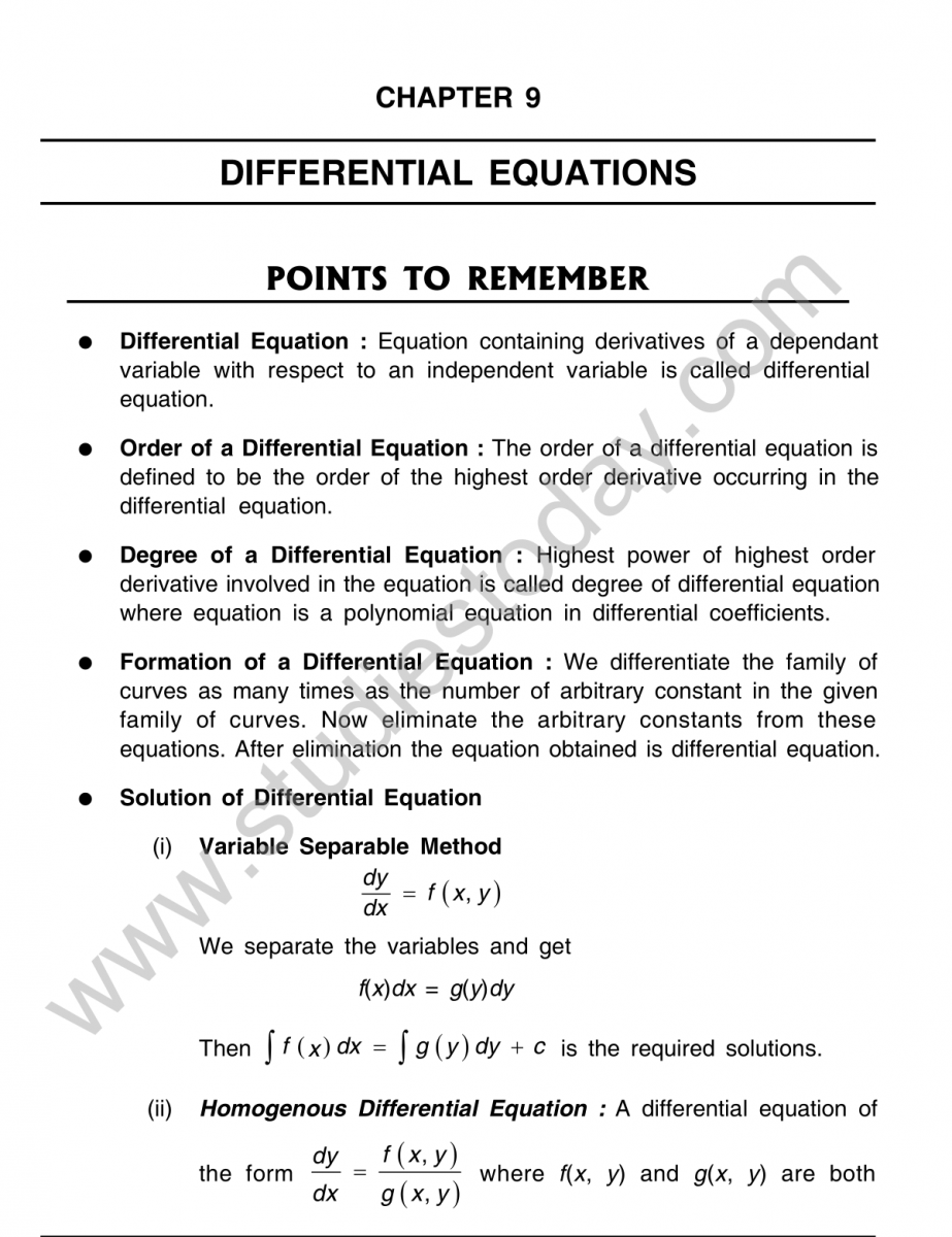 Differential Equations Cbse Class 12 at Amy Hartzell blog Differential Equations Cbse Class 12 at Amy Hartzell blog