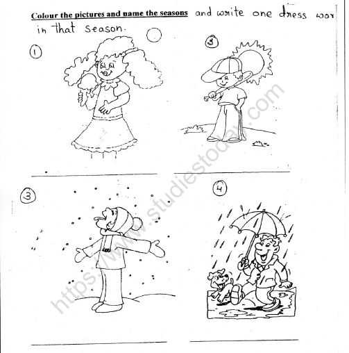 CBSE Class 1 EVS Seasons Worksheet