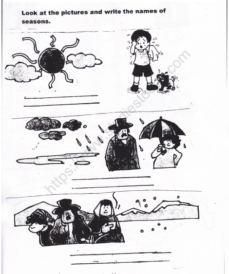 CBSE Class 1 EVS Seasons Worksheet