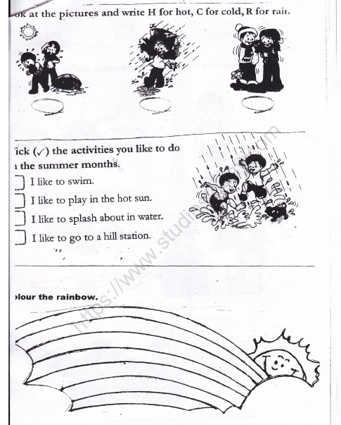 CBSE Class 1 EVS Seasons Worksheet
