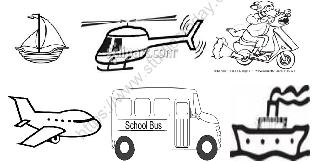 CBSE Class 1 EVS Transport Worksheet