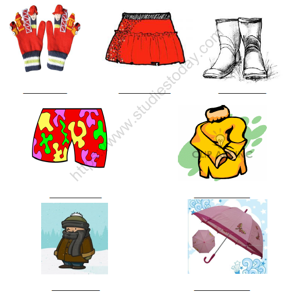 Clothes Class 1 Environmental Studies Printable Worksheet Free PDF