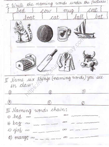 Class 1 English Printable Worksheet Set 5 Free PDF
