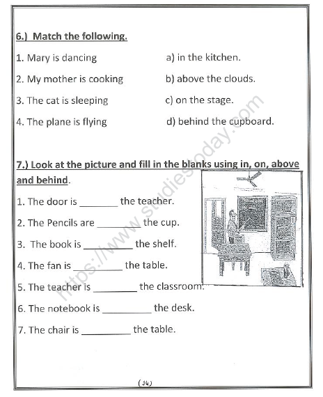 CBSE Class 1 English Revision Worksheet Set 3