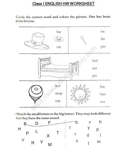 CBSE Class 1 English Revision Worksheet Set 3