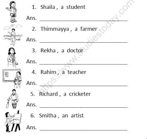 CBSE Class 1 English Revision Worksheet Set 5