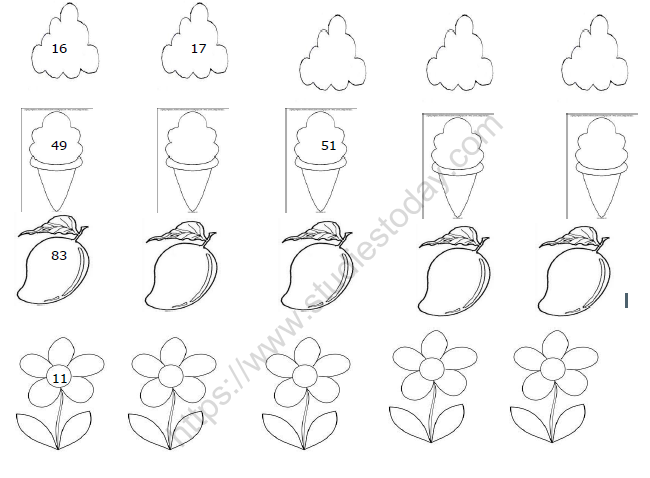 CBSE Class 1 Maths Practice Worksheet Set 4