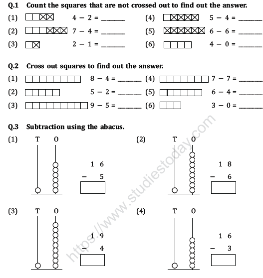 CBSE Class 1 Maths Practice Worksheet Set 11