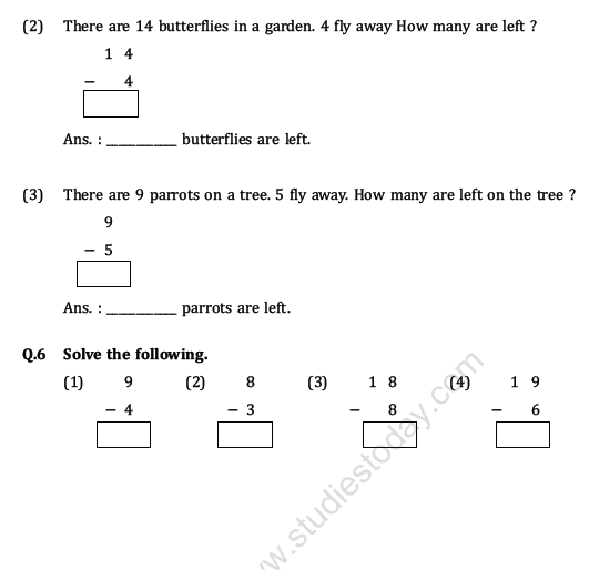 CBSE Class 1 Maths Practice Worksheet Set 11
