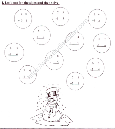 CBSE Class 1 Maths Addition And Subtraction Worksheet