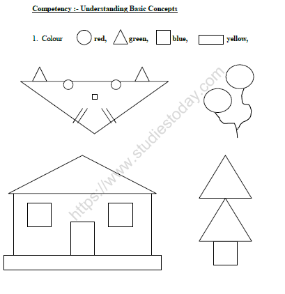 CBSE Class 1 Maths Shapes And Space Worksheet