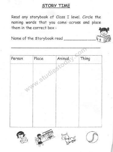 CBSE Class 1 English Revision Worksheet Set 6