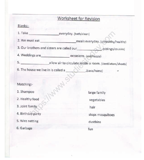 CBSE Class 2 EVS Air Around Us Worksheet