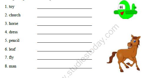 CBSE Class 2 English Singular Nouns Worksheet