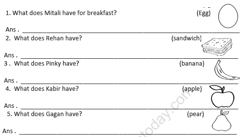 Class 2 English Printable Worksheet Set 1 Free PDF