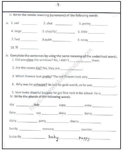 Dictation Words Class 2 English Printable Worksheet Free PDF