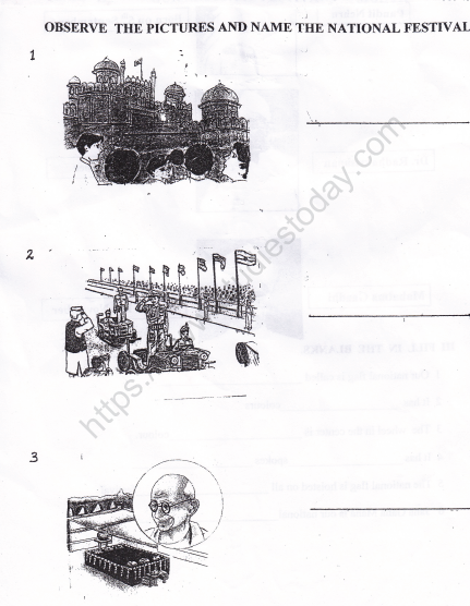 CBSE Class 2 EVS National Festivals Worksheet