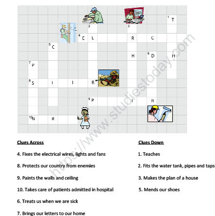 CBSE Class 2 EVS Crossword Worksheet