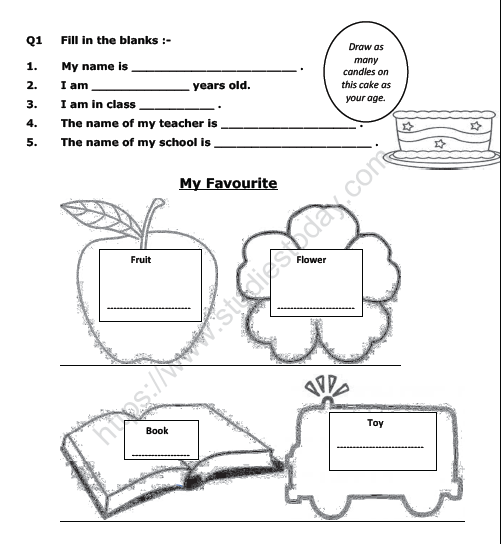 CBSE Class 2 EVS Myself Worksheet