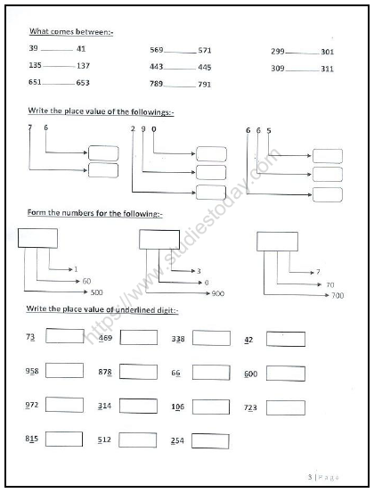 CBSE Class 2 Maths Revision Worksheet Set A