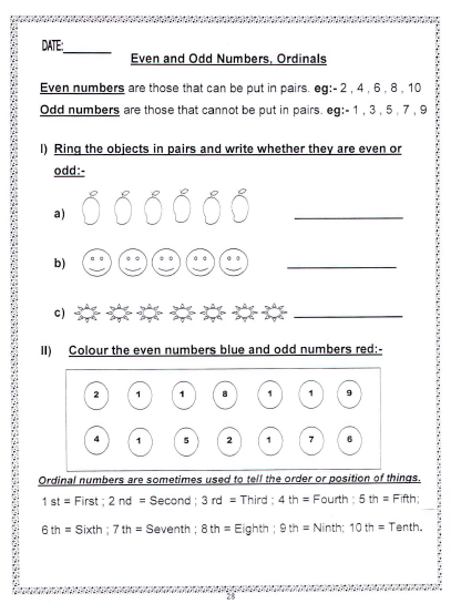 CBSE Class 2 Maths Even And Odd Worksheet