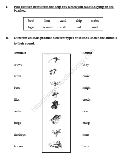 CBSE Class 3 English Sea Song Worksheet