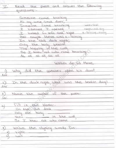 CBSE Class 3 English Writing Tasks Worksheet