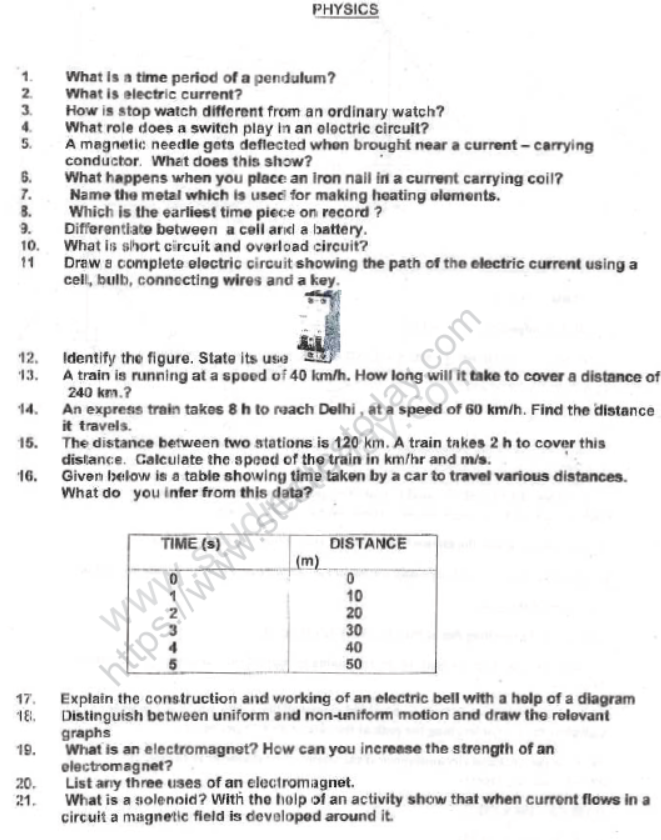 CBSE Class 7 Science Sample Paper Set 4