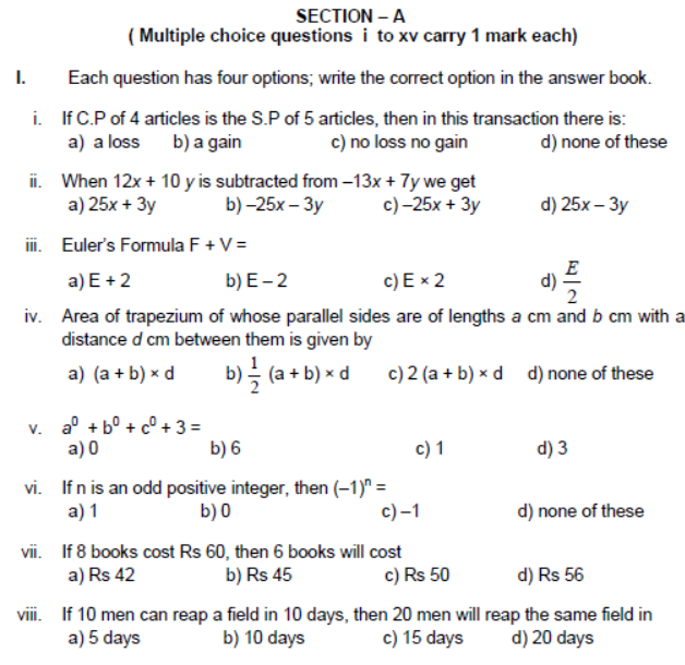 Cbse Class 8 Mathematics Worksheet Set B Bank2home