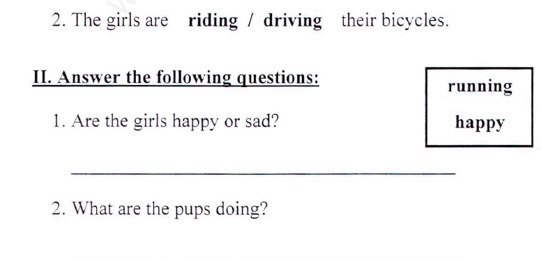 CBSE Class 1 English Picture Comprehension Assignment