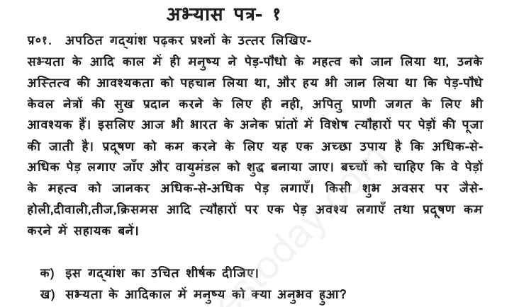 CBSE Class 8 Hindi Assignments Set C