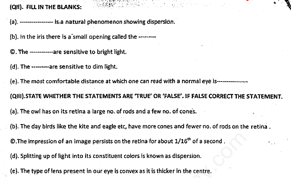 CBSE Class 8 Science Light Assignment (2025-26) | CBSE NCERT Latest Pattern