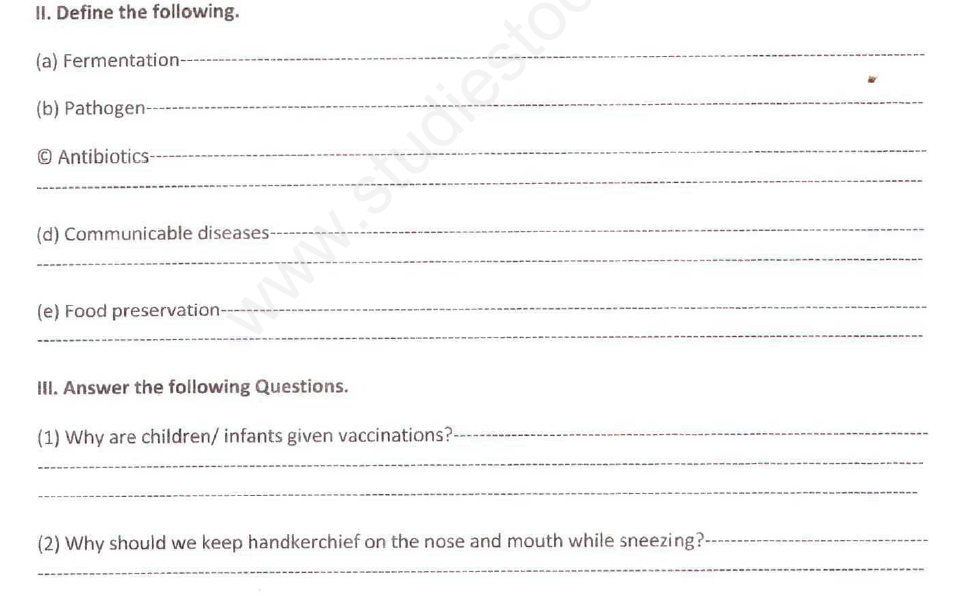 Micro Organisms Friends and Foe Assignment for CBSE Class 8 Science (PDF)