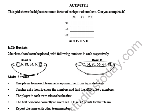 CBSE Class 4 Maths HCF and LCM HOTs