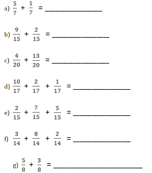 CBSE Class 4 Maths Common Fractions Worksheet