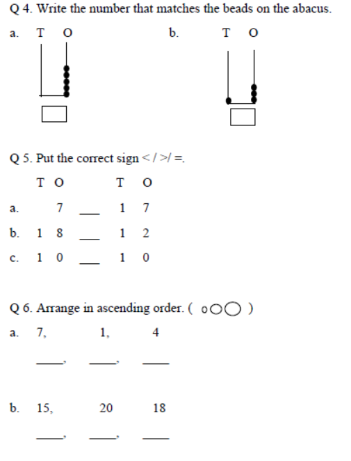 CBSE Class 1 Maths Practice Worksheet Set 31