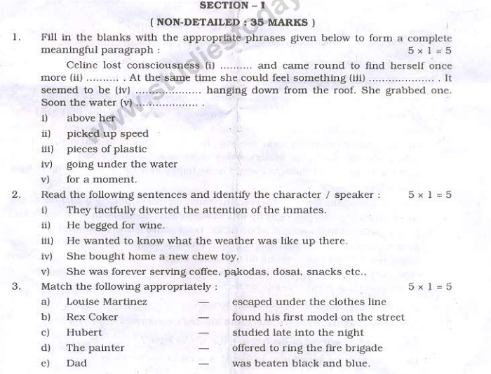 CBSE Class 10 English Question Paper 2012 6 