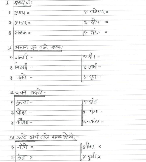 CBSE Class 2 Hindi Sample Paper Set X